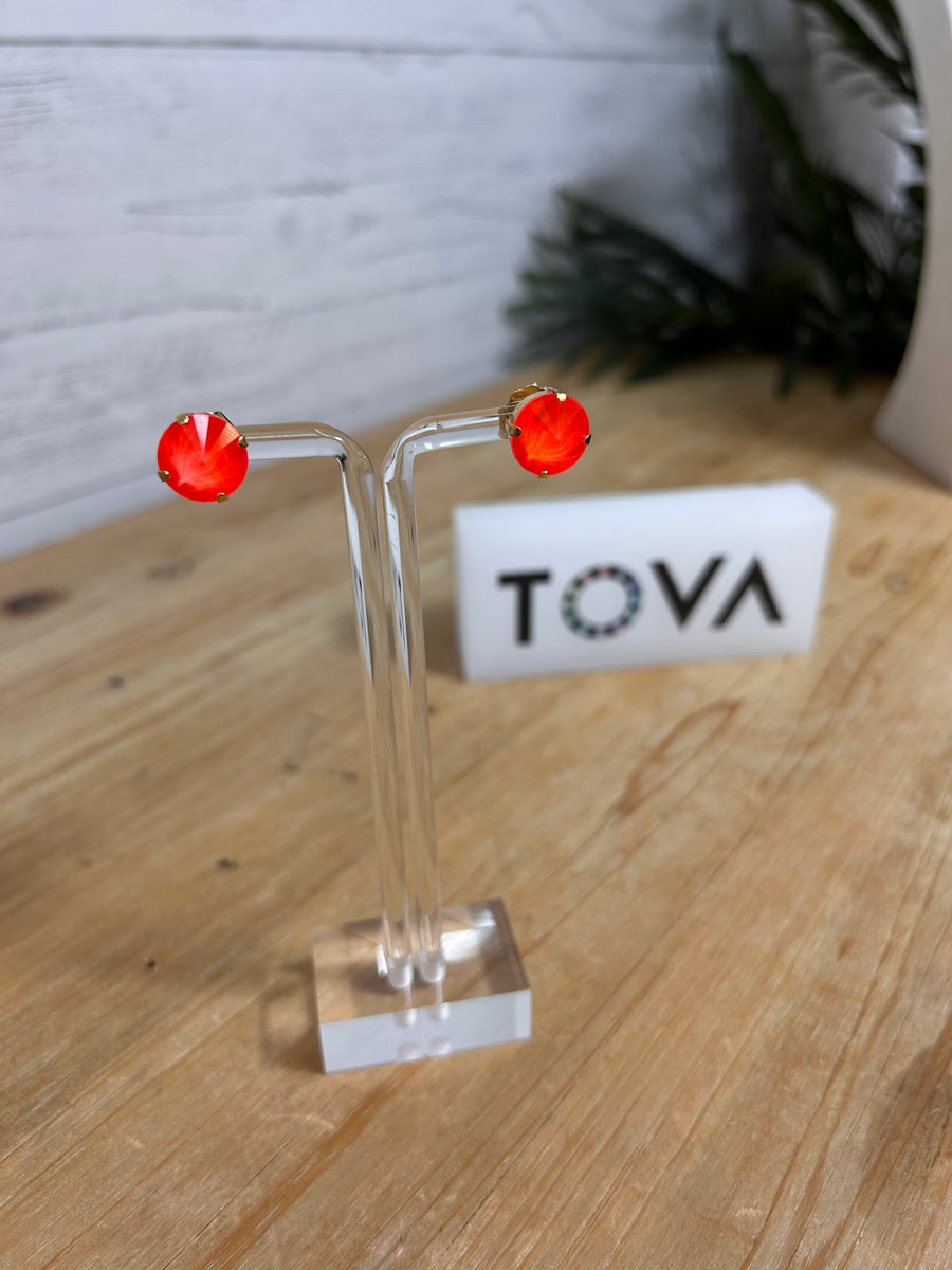 Tova Basic Studs - Electric Red/AG – Moxie Shop